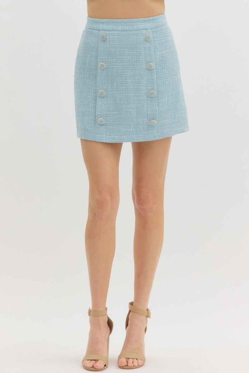 Textured Band Mini Skirt {Light Blue} – Kelly Fields Boutique
