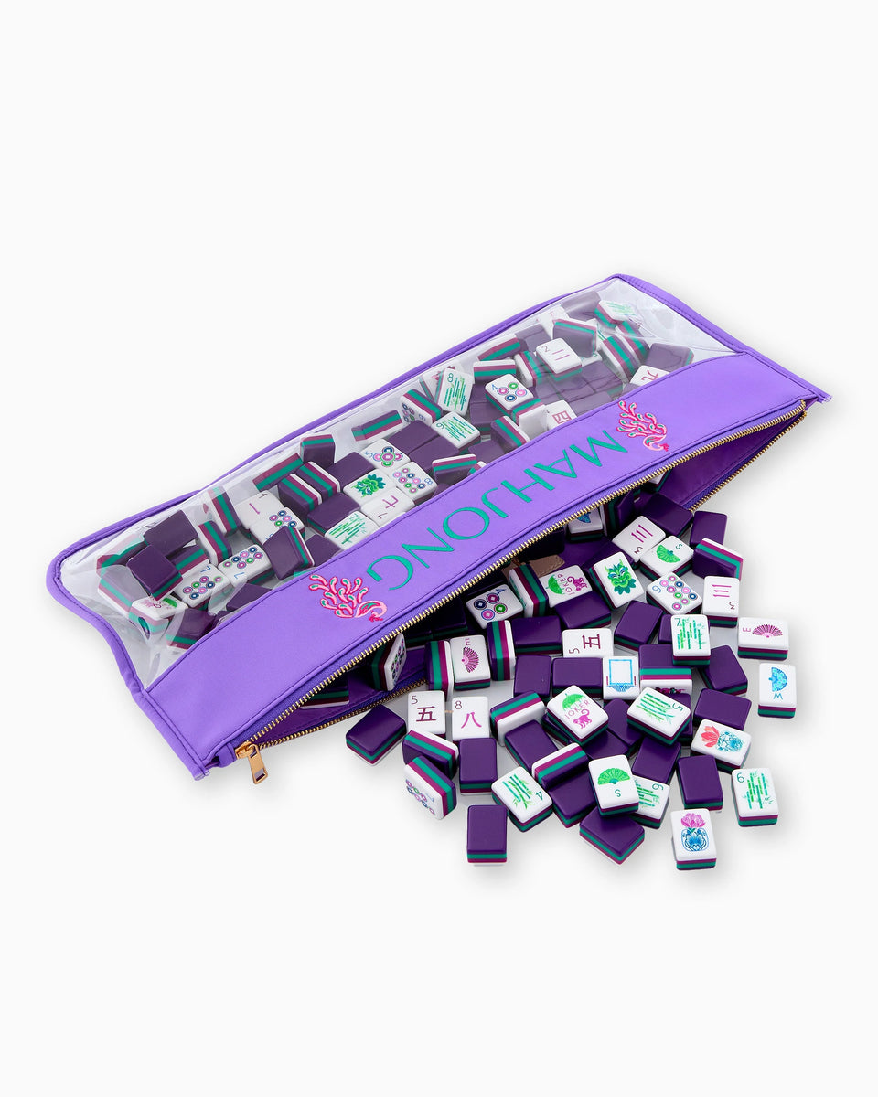 Oh My Mahjong | Mahjong Bag {Purple Peacock} – Kelly Fields Boutique